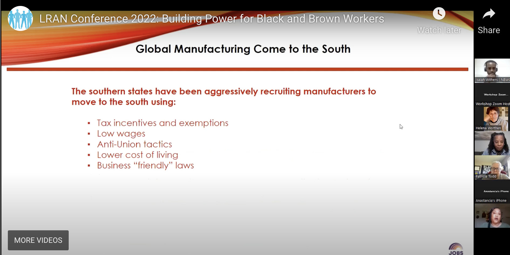 LRAN Conference 2022: Building Power for Black and Brown Workers - Jobs ...